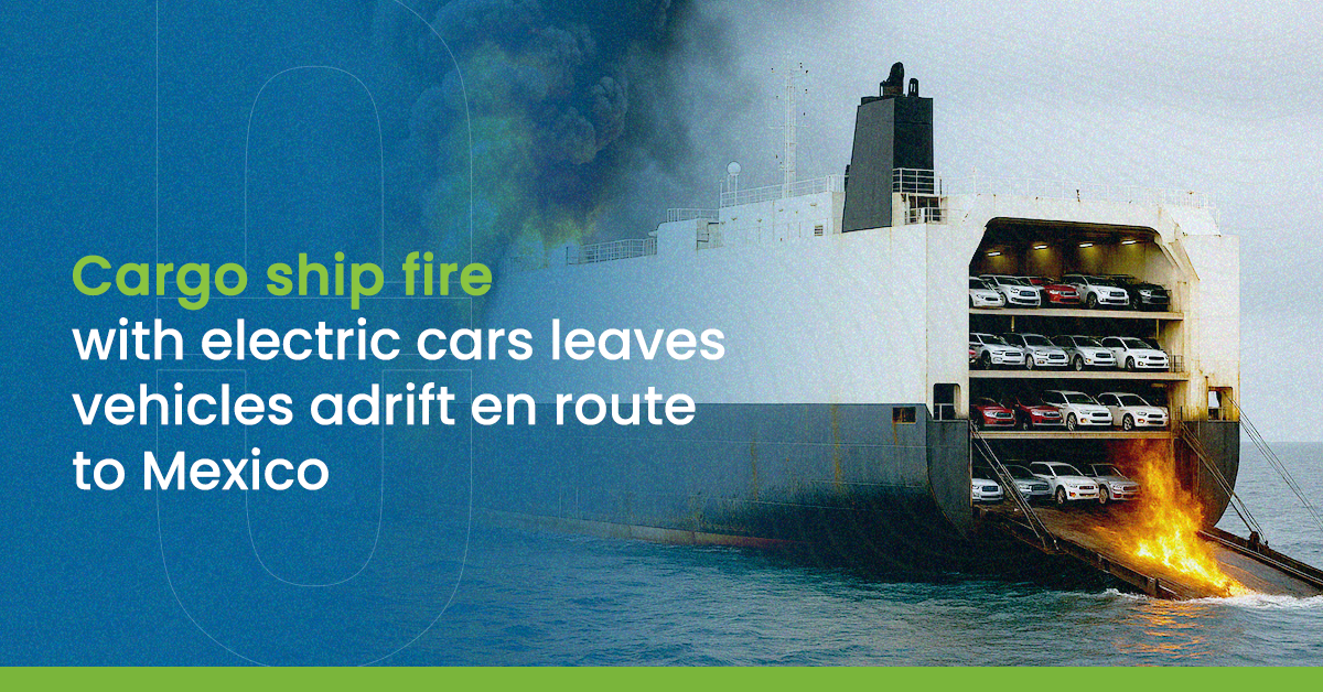Cargo ship fire with electric cars leaves vehicles adrift en route to ...